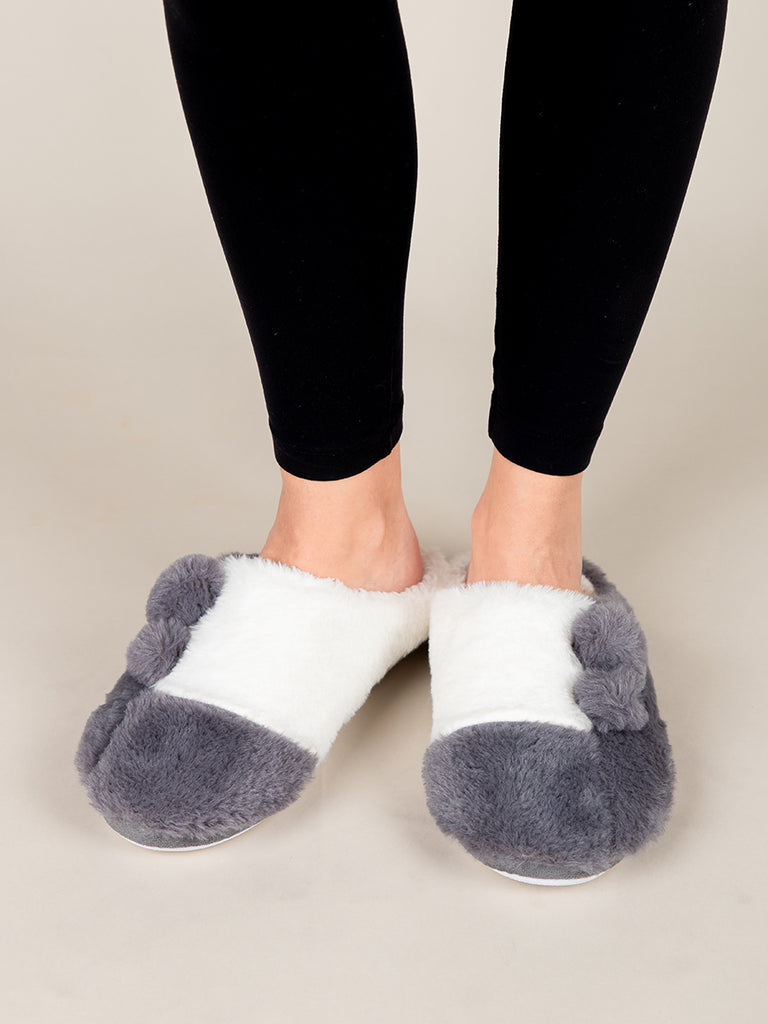 Patricia Green Women’s Patches Slipper in Grey and White