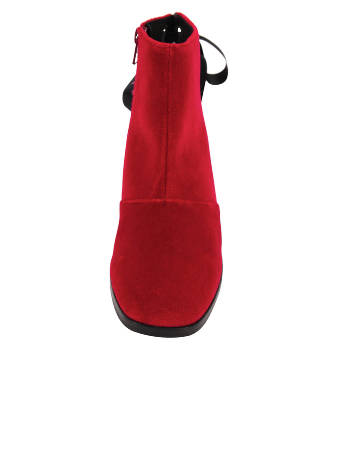 Patricia Green Women’s Veronica Velvet Ribbon Bootie in Claret